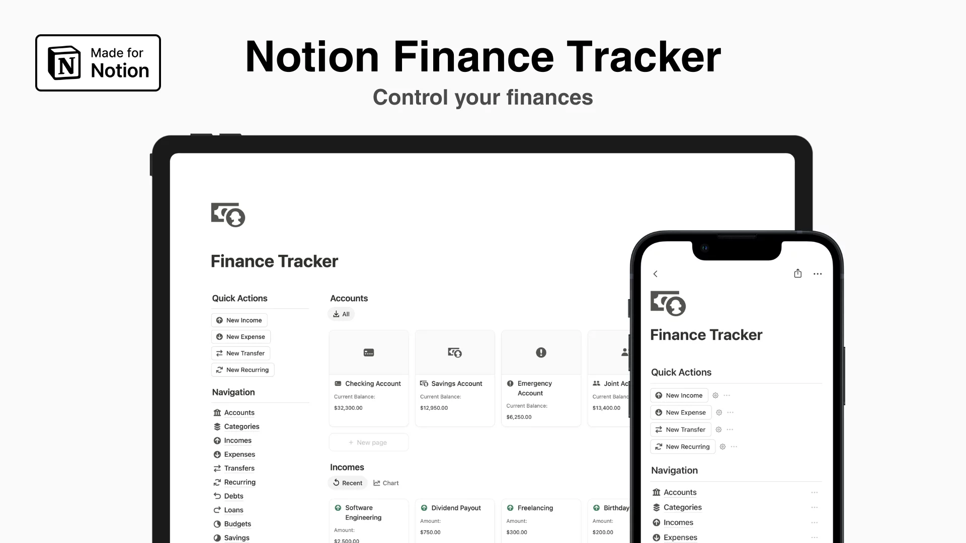 Notion Finance Tracker - Finance Template
